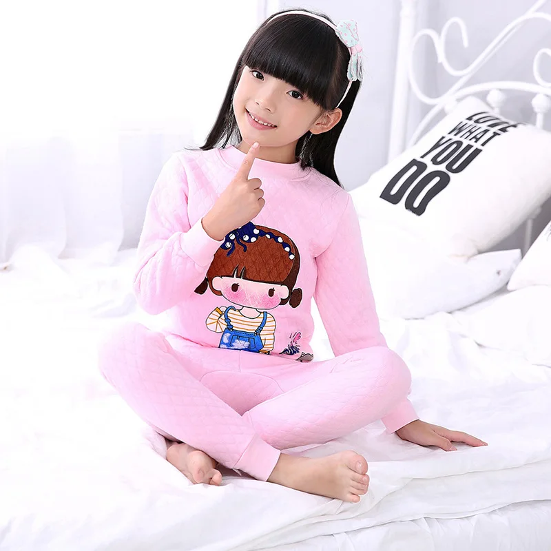 Детские пижамы; пижамный комплект для девочек и мальчиков; Повседневная ...