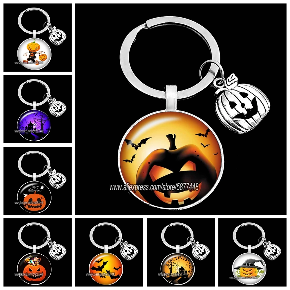 Fashion-Halloween-Key-Ring-Glass-Key-Chain-Keychain-Jewelry-Antique ...