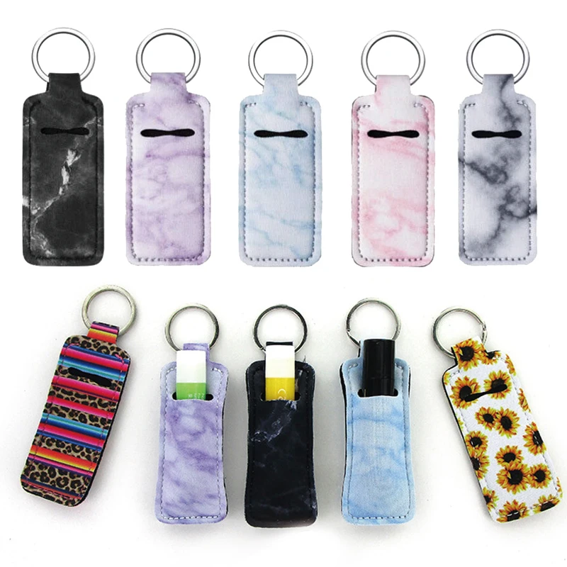 2021-New-Simple-Lipstick-Bag-Keychain-PU-Leather-Sunflower-Leopard-Bag ...