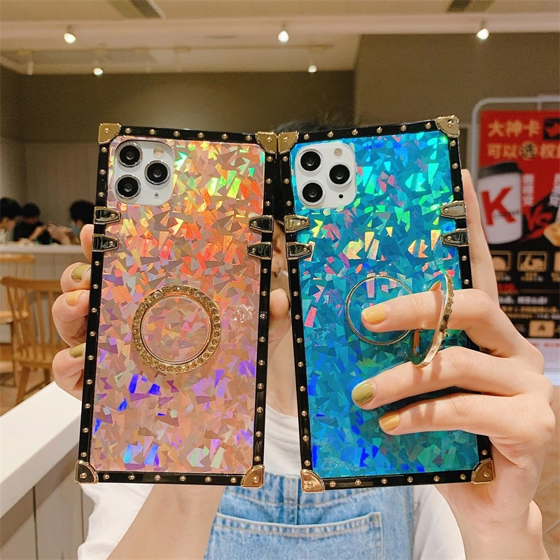 Fashion Bling glitter Ring holder Phone Cases For iPhone 13 12 11 Pro ...