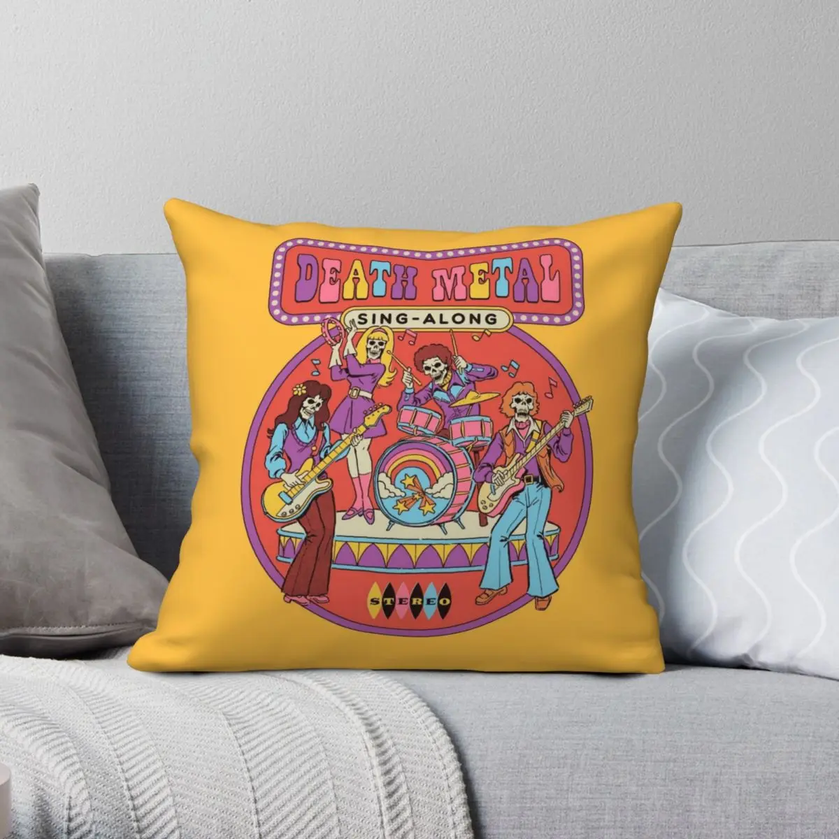 Death-Metal-Sing-Along-Pillowcase-Polyester-Linen-Velvet-Creative-Zip ...