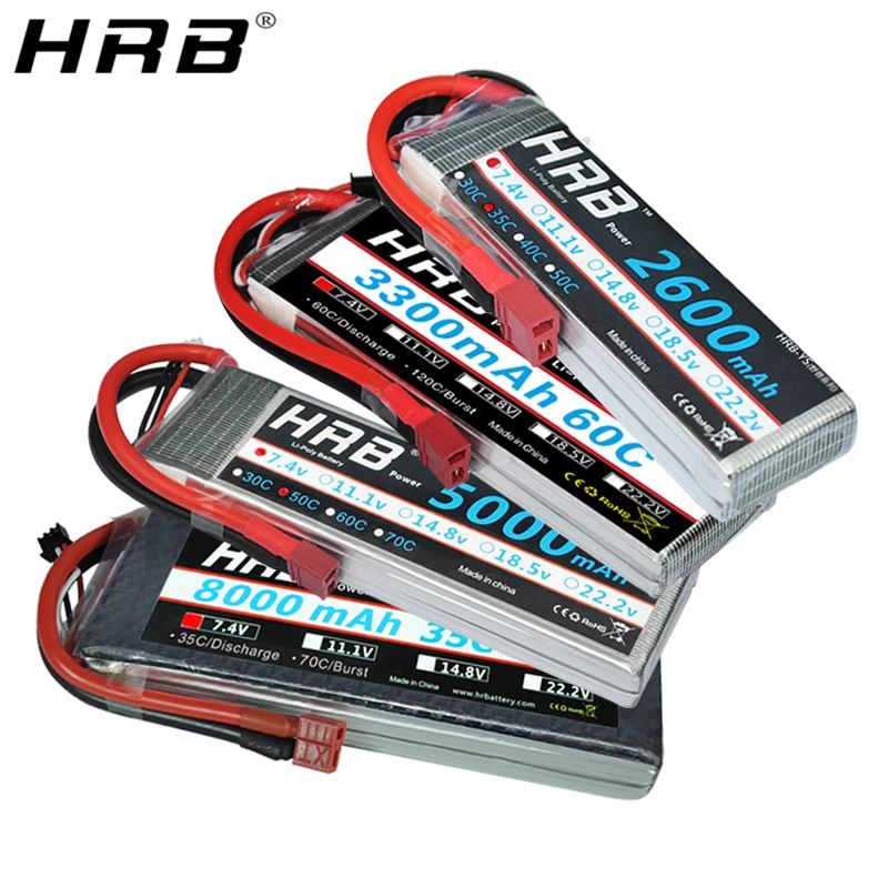 HRB Lipo Battery 2S 7.4V 2200mah 5000mah 1300mah 1500mah 1800mah 3000mah 4000mah 6000mah ...