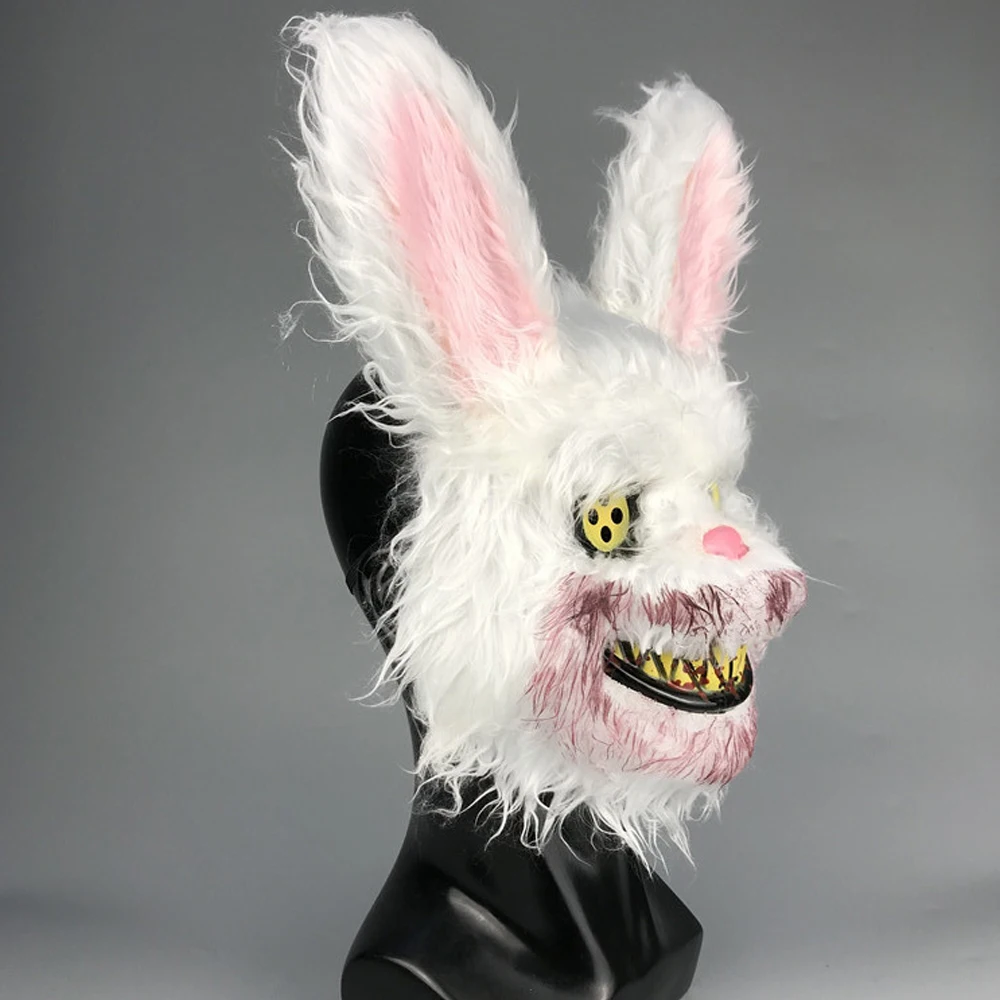 Halloween Horror Scary Bloody Bunny Mask Headgear Cosplay Mask ...