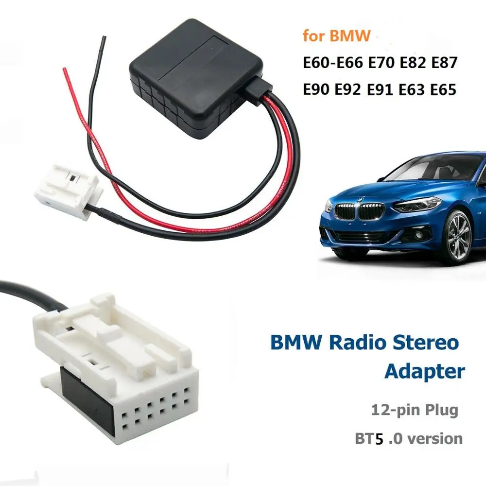 12V Car bluetooth 5.0 Module AUX Cable Adapter Audio Radio Stereo AUX ...