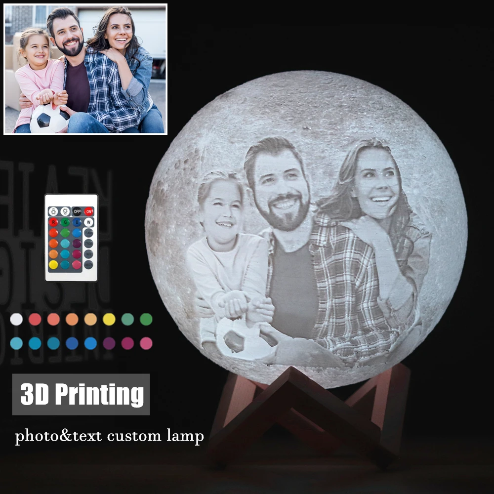Lighting Custom Moon Lamp Personalized 3D Moon Lamp Night Lights Home ...