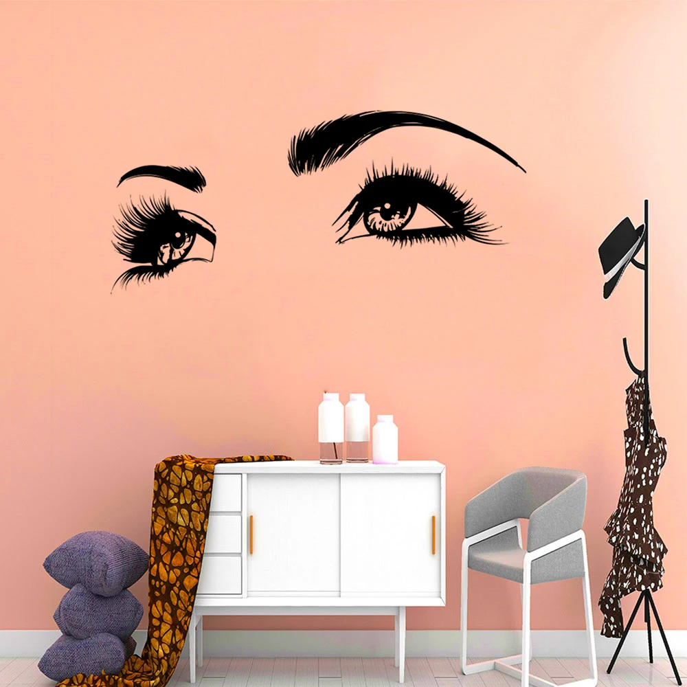 Eyelashes Wall decals Beautiful Girls Eyelashes Eye Brow Vinyl Wall ...