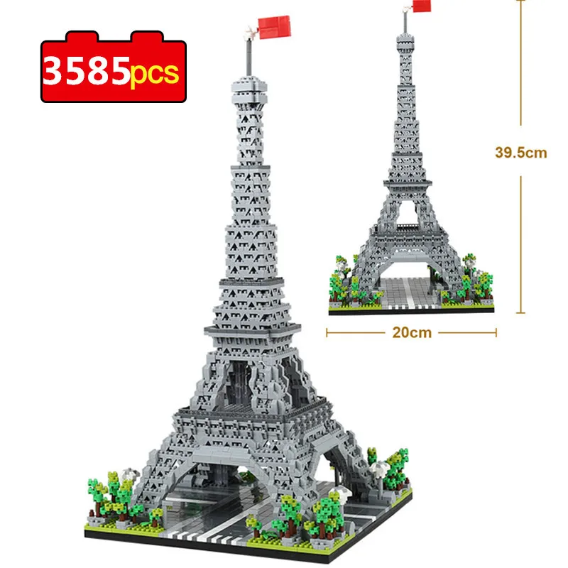 3585pcs-World-Architecture-Model-Building-Blocks-Paris-Eiffel-Tower ...