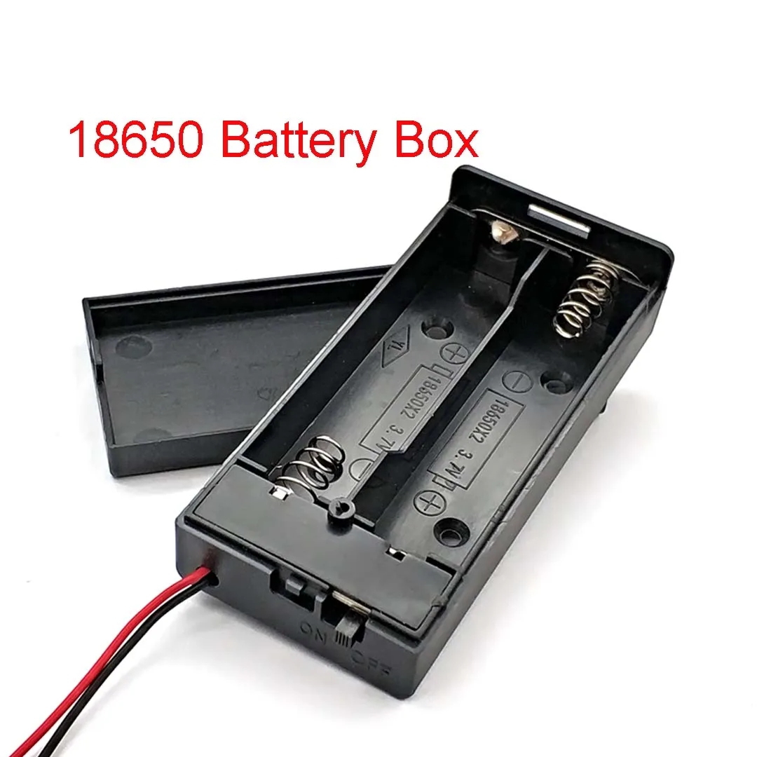 3.7V 2x 18650 Battery Holder Connector Storage Case Box with ON/OFF ...