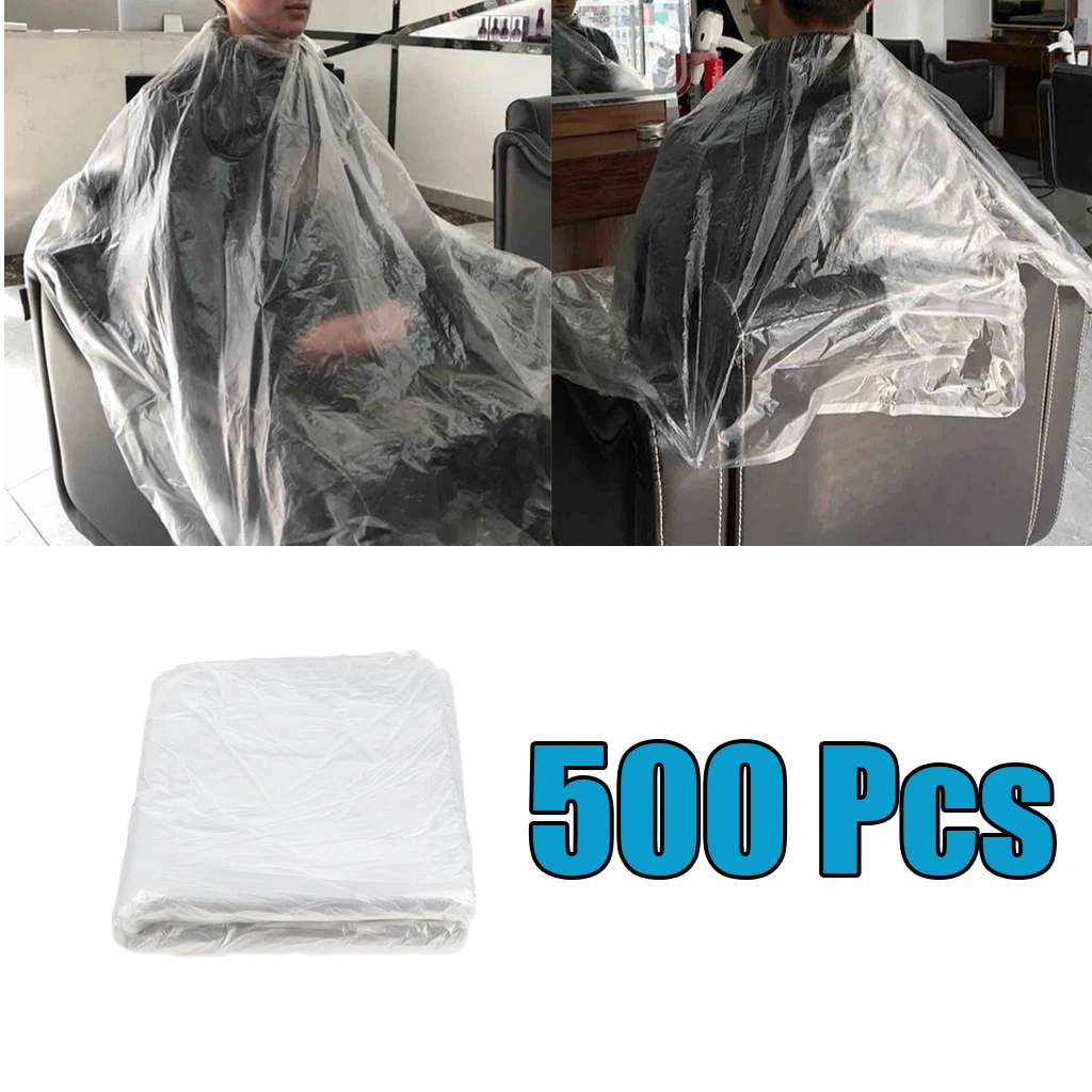 500pcs Disposable Hair Cutting Capes Set Salon Gown Apron Protect for ...
