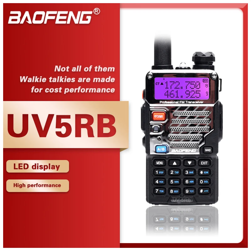Baofeng walkie talkie portátil de doble banda, transceptor de Radio bidireccional, UV5RB UV 5RB ...