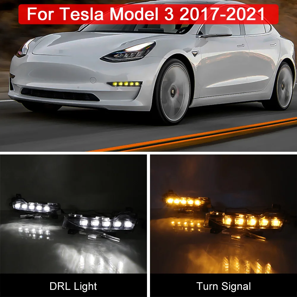 LED-Fog-Lamp-White-DRL-Daytime-Light-Amber-Dynamic-Turn-Signal-Light ...