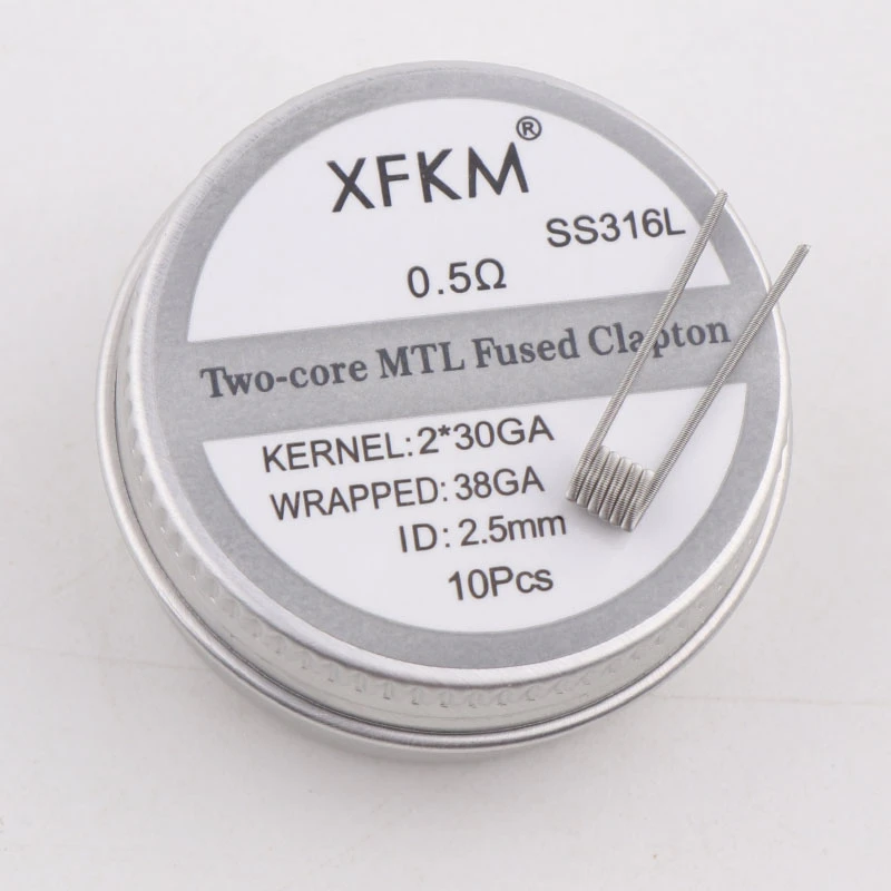 New Xfkm 10pcs/box Ni80/a1/ss316l Mtl Clapton Prebuilt Coils Premade ...