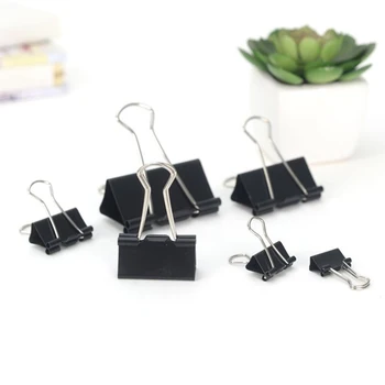 10PCS Metal Paper Clip 19 25 32 41 51mm Foldback Metal Binder Clips ...