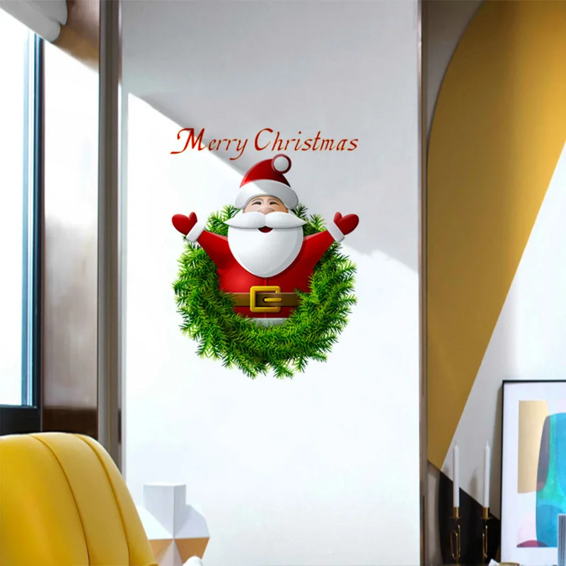 Santa Claus Merry Christmas Wall Sticker For Christmas Festival ...