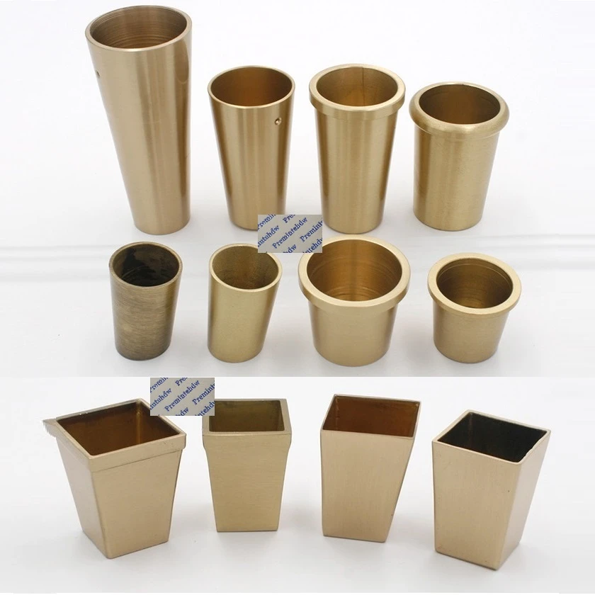 4pcs Round Square Tapered Brass Tip Cap For Mid-century Modern Chinese ...