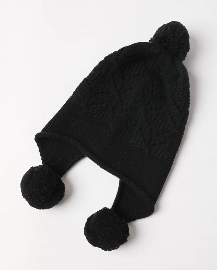 Naizaiga кашемир три волосы мяч завивки ажурный цветок вязать Теплый зимний головной убор, SN277