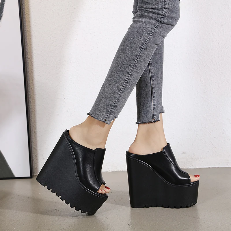 Sexy-Slippers-Women-16CM-Super-High-Heel-Sandals-Thick-Platform ...