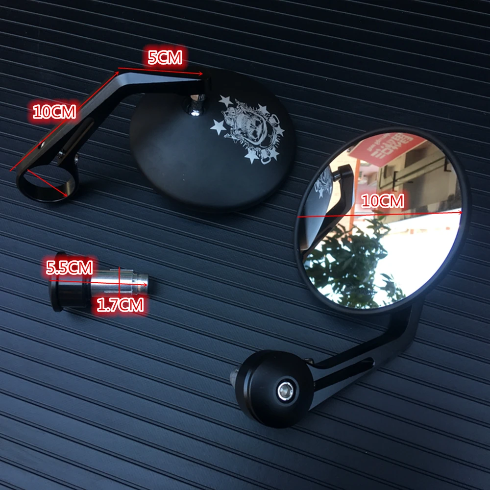 Universal 7 8 Round Bar End Rear Mirrors Moto Motorcycle Motorbike