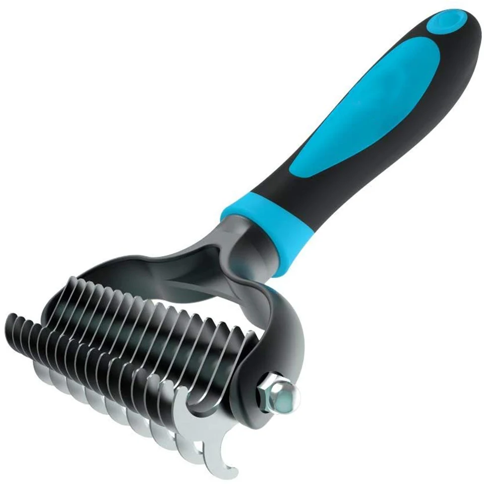 2 side Pet Grooming Tool Row&Rake Comb Dog Cat Brush Safe Dematting ...