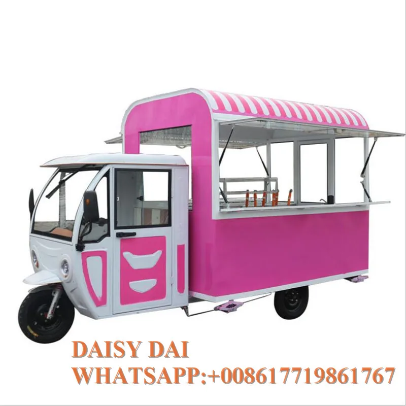 Street Mobile Electric 3 Wheels Fast Food Vending Kiosk Cart Hot Dog ...