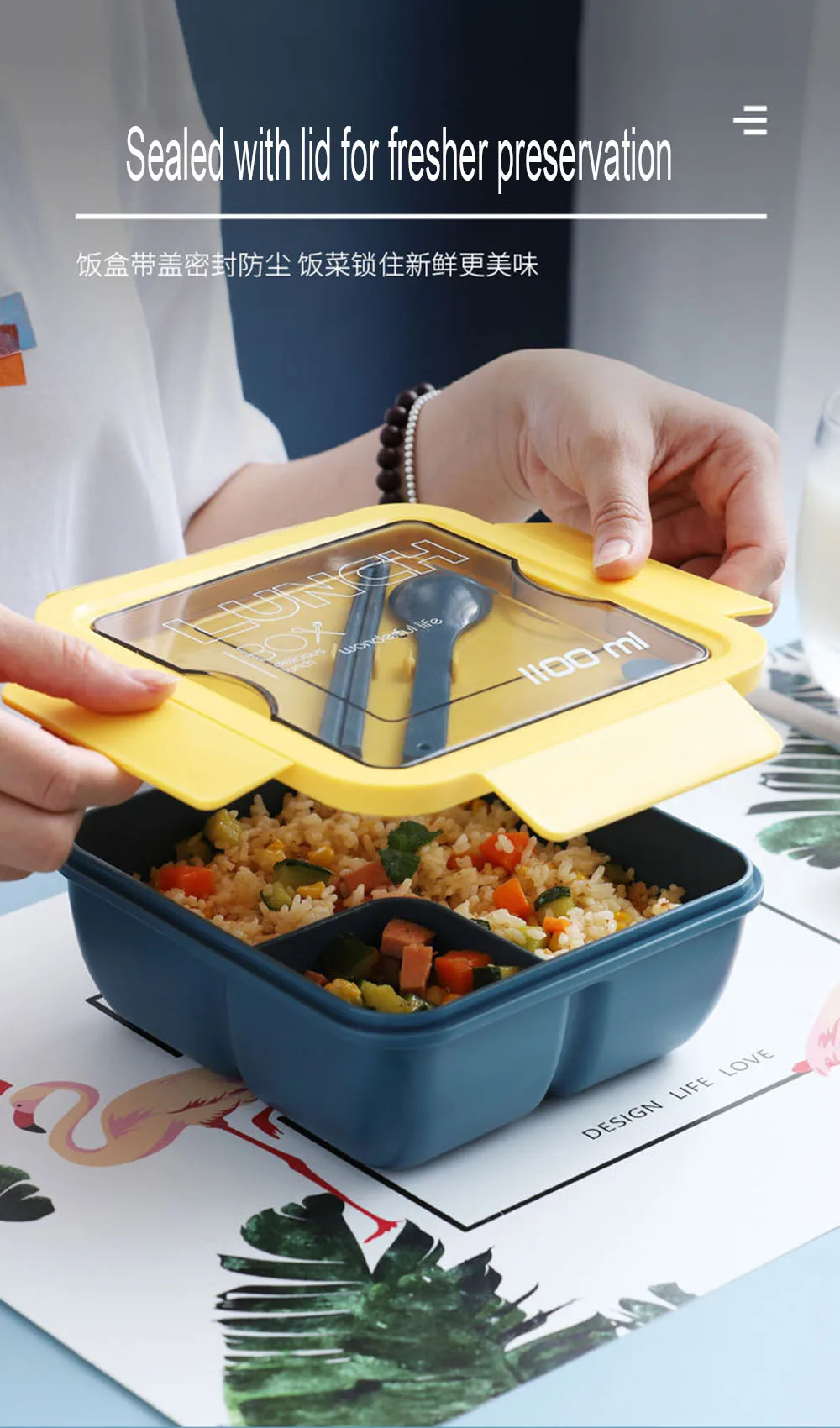 LUNCH BOX,Milk tea color A--Boîte à déjeuner à isolation thermique ...