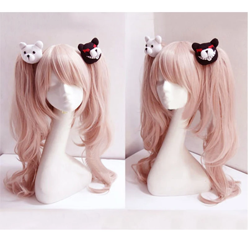 Danganronpa Enoshima Junko Cosplay Wig With Bear Hairpins And Ponytail ...
