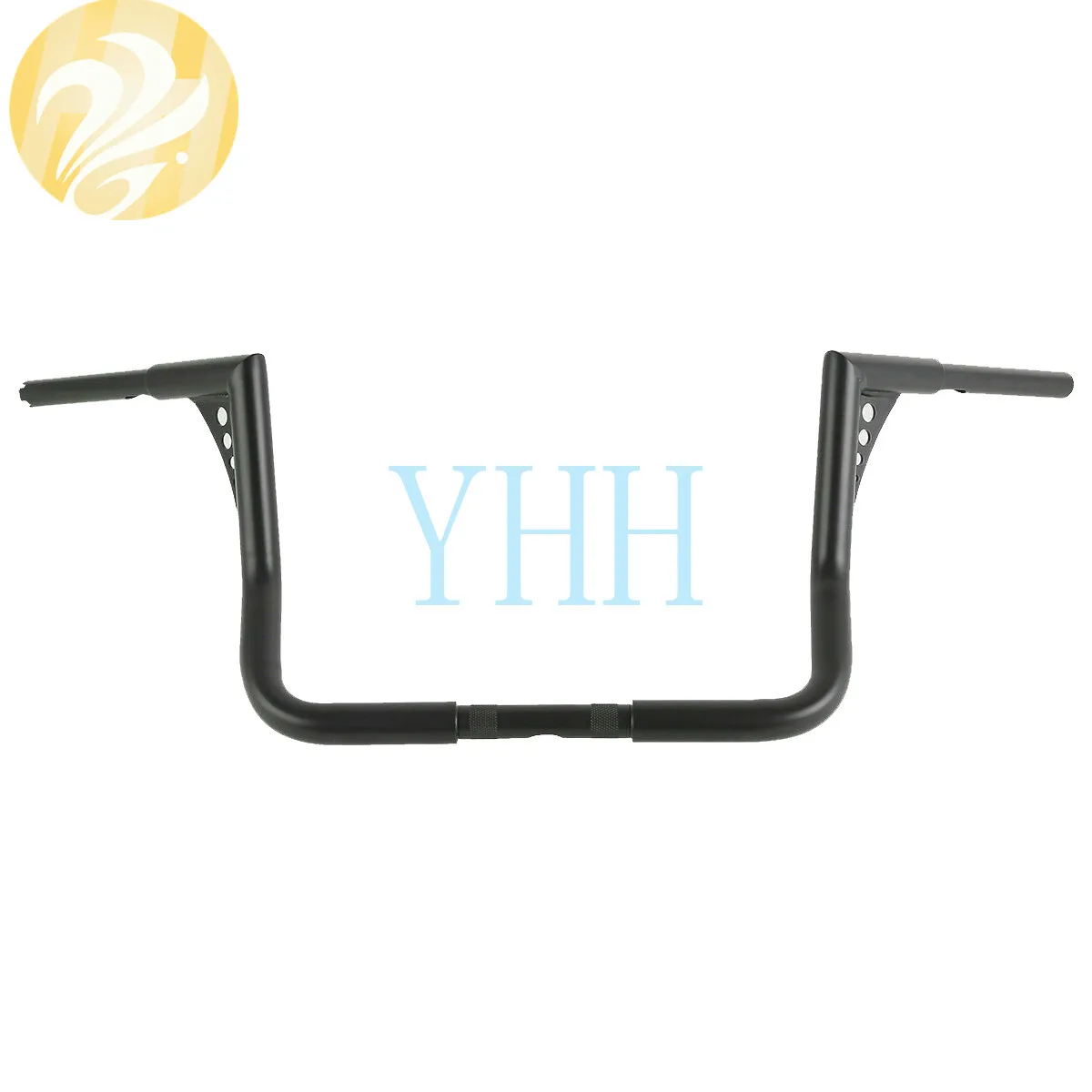 Black 12" Rise Handle Bar Ape Hangers Bars 1 1/4" Motorcycle Handlebars ...