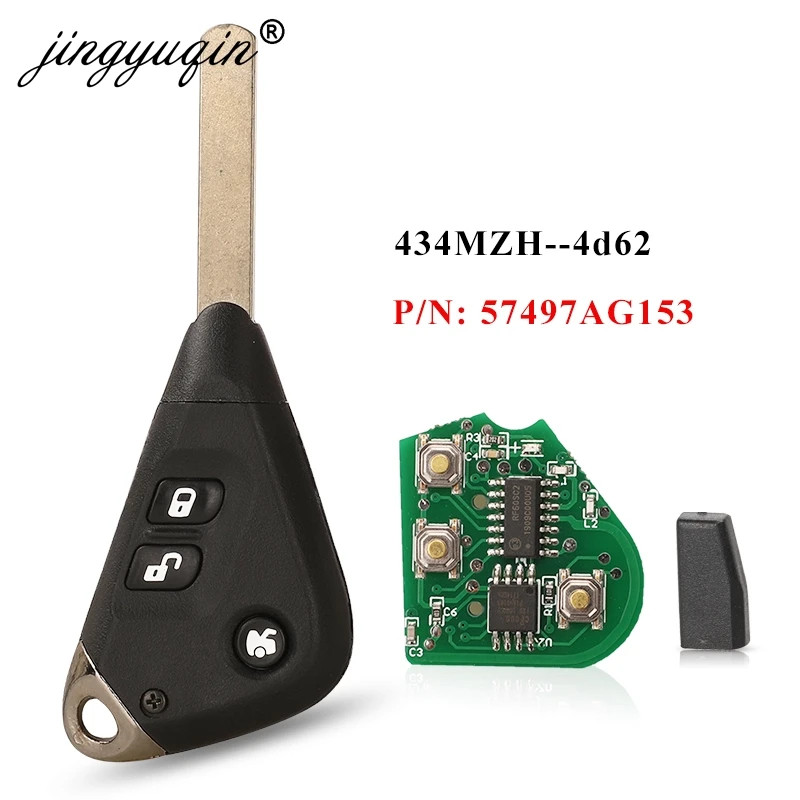 Jingyuqin 433mhz 4d62 Remote Car Key For Subaru Forester Impreza ...