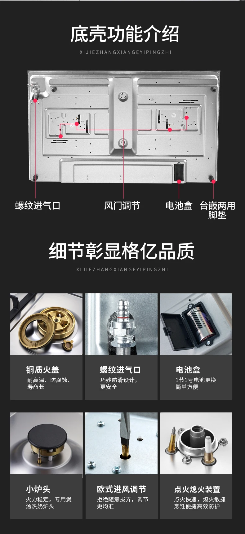 GEYI Four-eye Gas Cooker -S924PCI 20Y Bottled Liquefied / 12T Natural ...