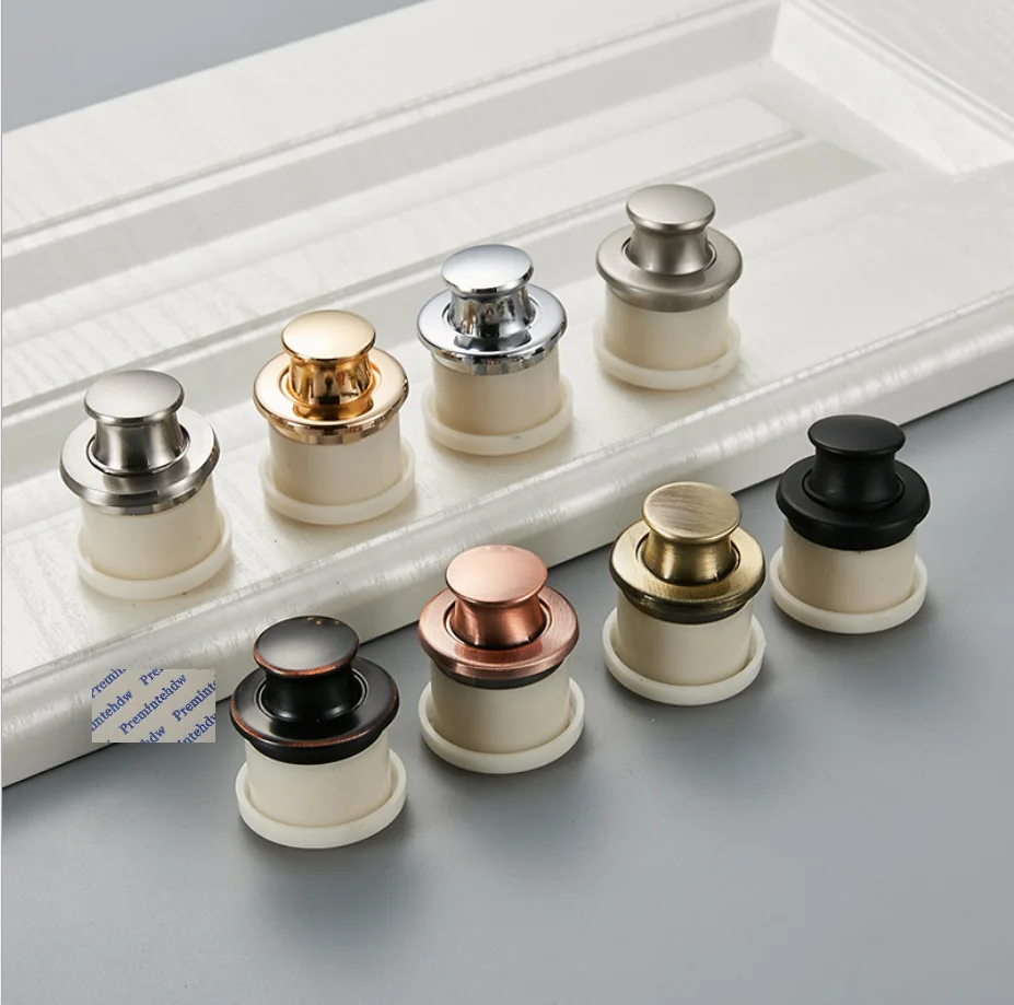 12pcs Conceal Push Button Spring Pop Out Cabinet Cupboard Knob Gold ...