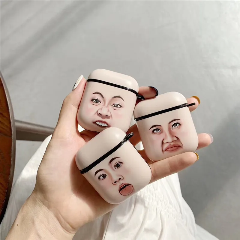 For AirPods 1 2 Case Thin Funny Face Soft IMD Wireless Earphone Cases ...