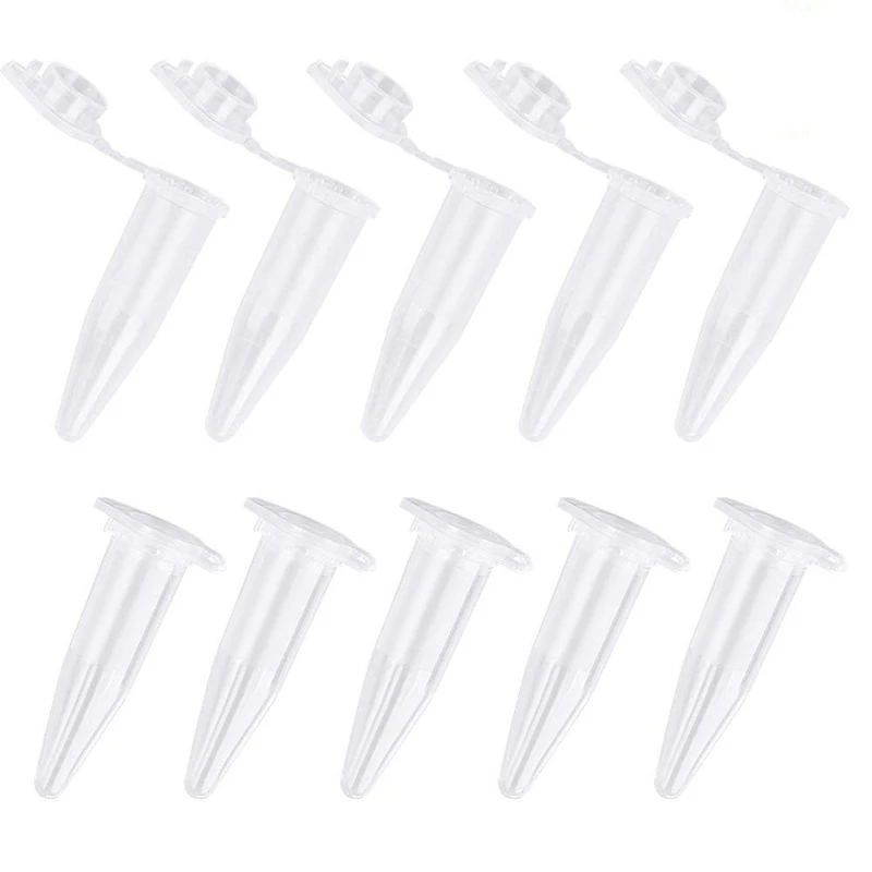 1000pcs Mini Centrifuge Tubes 1.5ml Raduated Clear Plastic Centrifuge ...