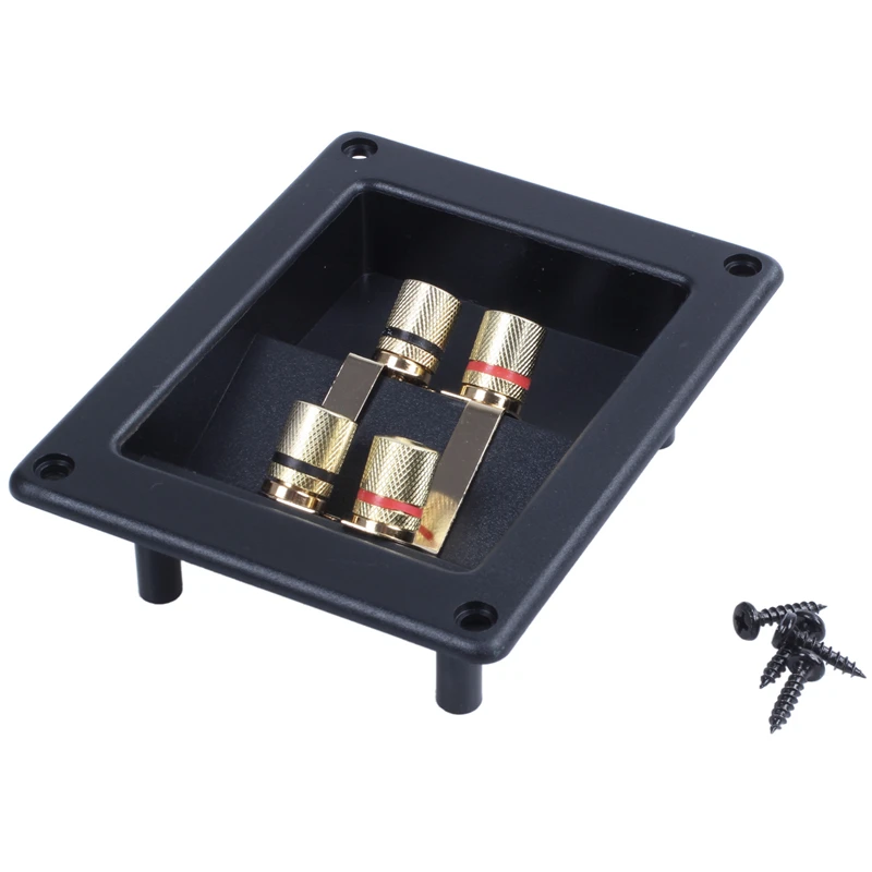 New Bi Amp Speaker Terminal Cup Junction box Gold Banana Binding Post ...