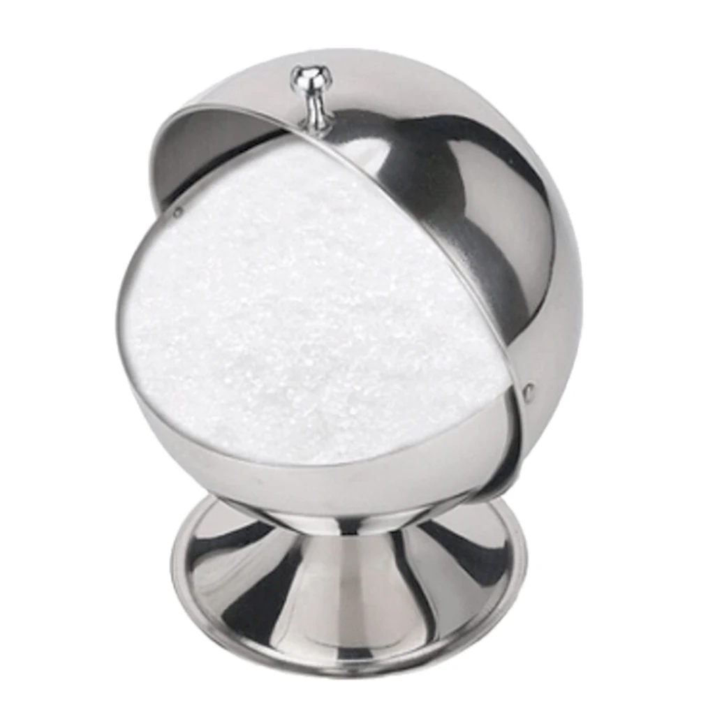 Stainless Steel Spherical Sugar Bowl Seasoning Bottle Spice Jar Tank ...