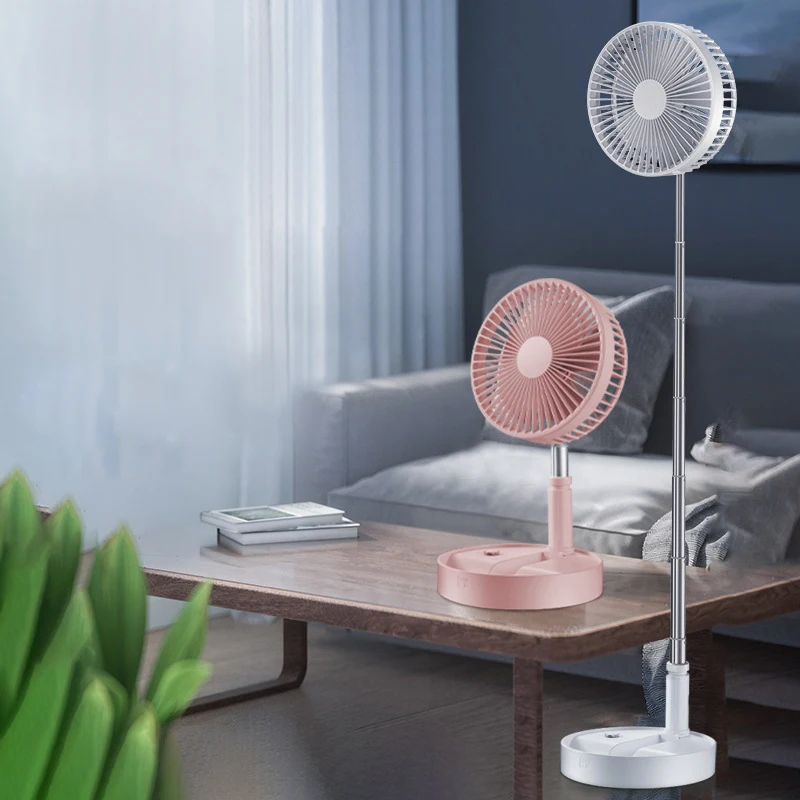 telescopic Folding Mini Fan Usb recgargeable 7200mAh battery Low Nosie ...