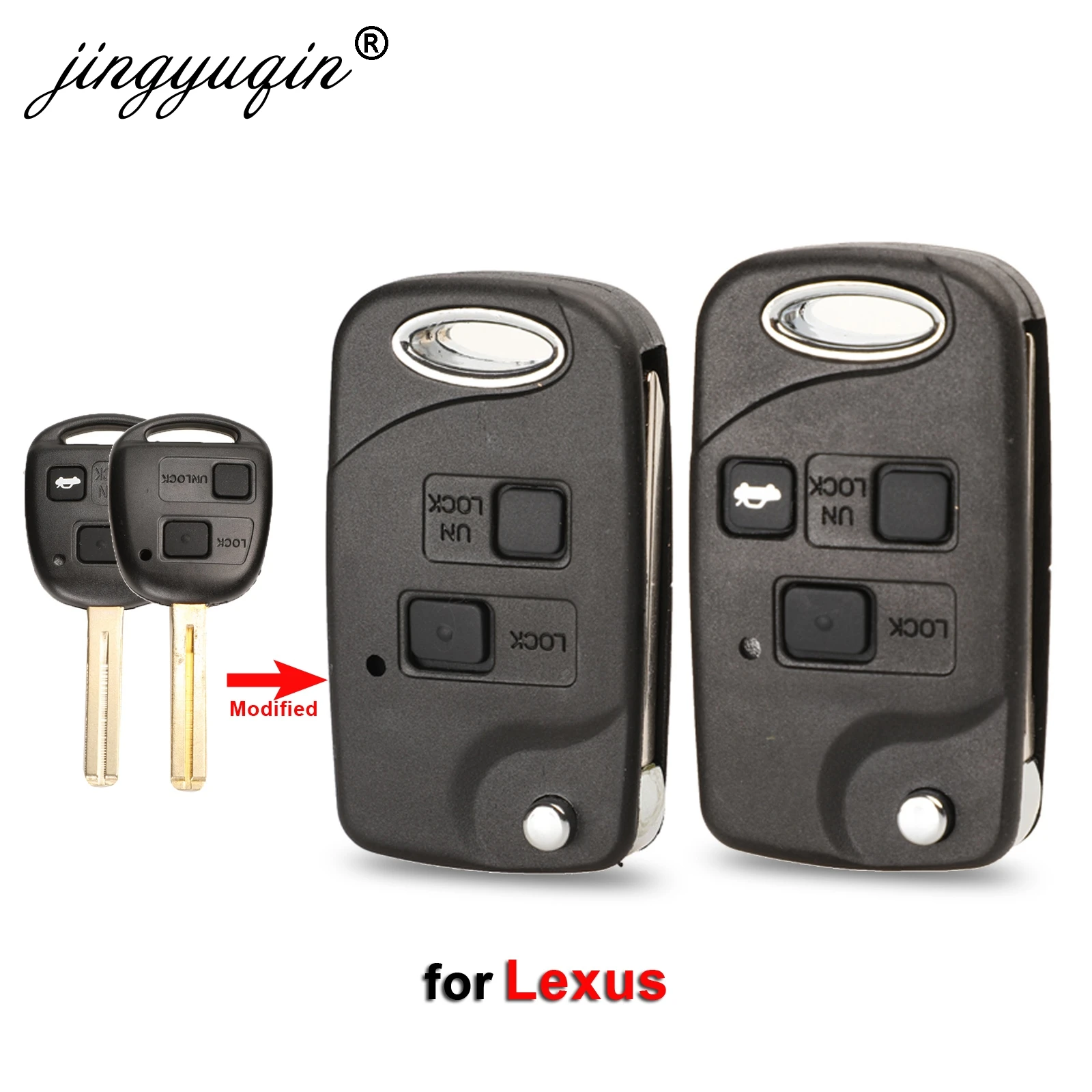 2/3 Buttons Modified Flip Remote Key Shell For Lexus Rx300 Ls400 Ls430 ...