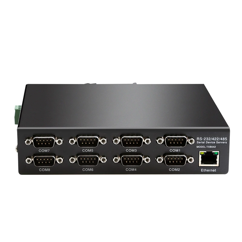 8 Ports Industrial Serial To Ethernet Device Converter Rs232 / Rs485 ...