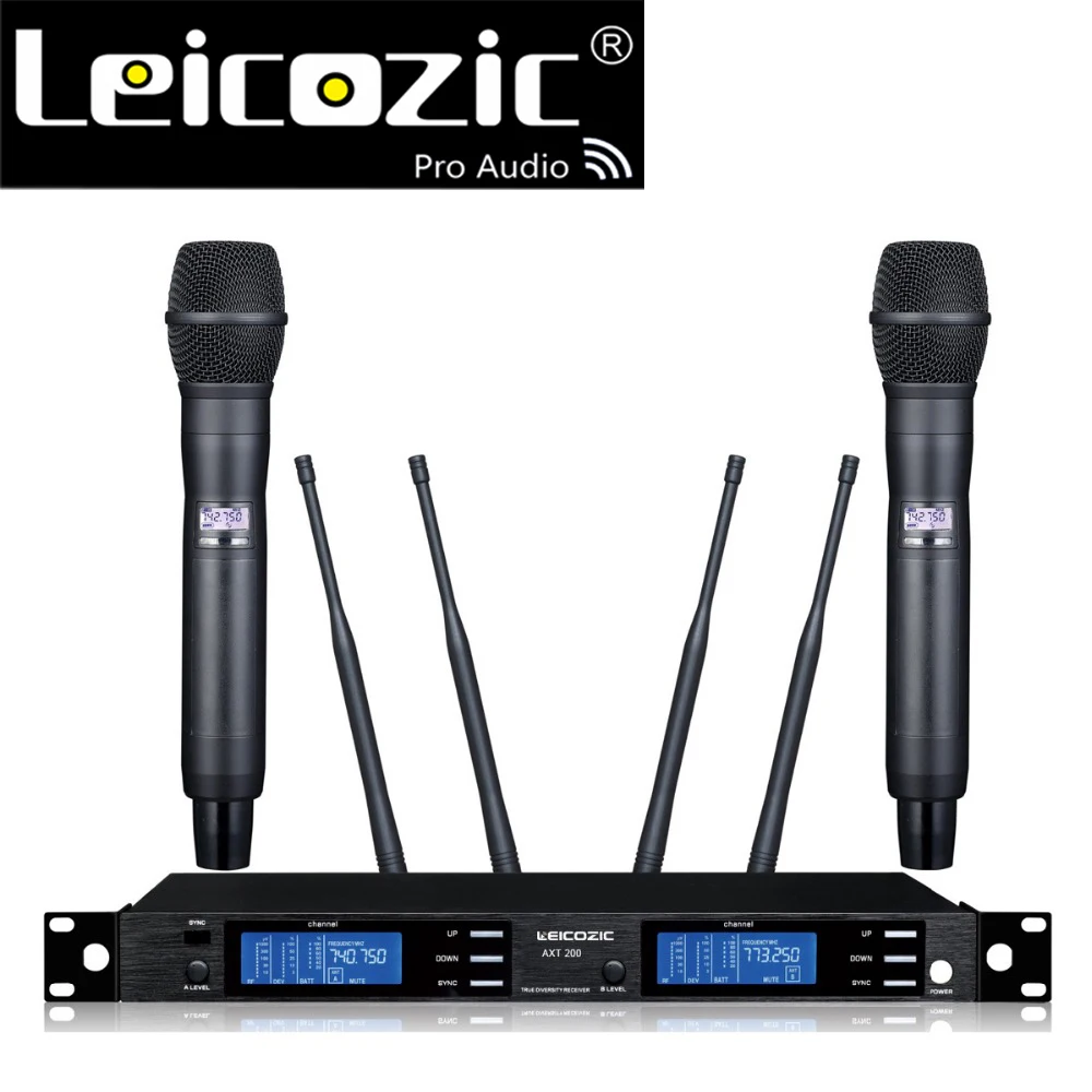 Leicozic Professional UHF Wireless Stage Microphone Mic System Dual ...