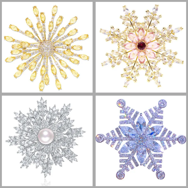 Snowflake-Brooch-Pin-for-Women-Wedding-Embellishment-Bouquet-Zirconia ...