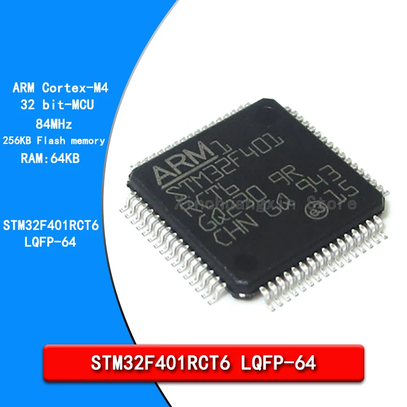Original STM32F401 STM32F401RCT6 LQFP-64 84MHz/256KB Flash ARM Cortex-M4 32-bit microcontroller ...