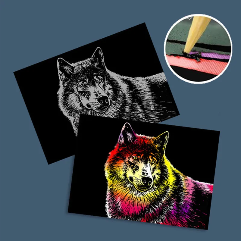 Scratch Art Animals Lion