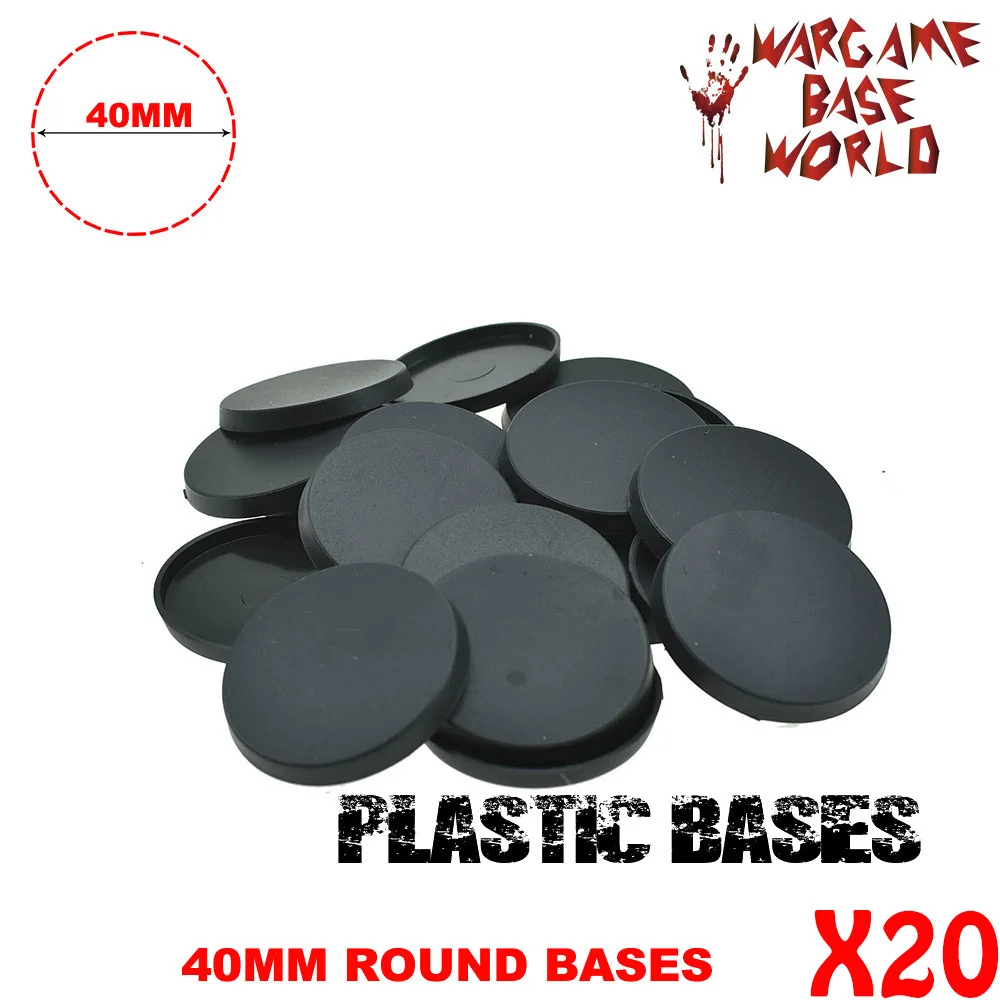 20pcs 40mm Gaming Miniatures Plastic Round Bases For Wargames - Model ...