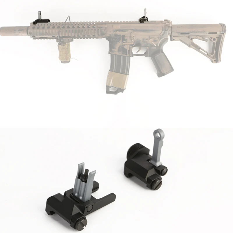전술 KAC MK12 / MK18 RAS 전면 접이식 사이트 및 300 미터 플립 업 리어 사이트 세트 KAC 오프셋 접이식 ...