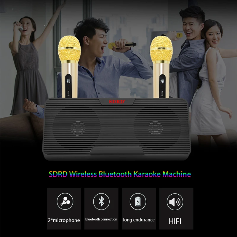 SDRD-Karaoke-Machine-with-2-Wireless-Microphone-Karaoke-Home-System ...