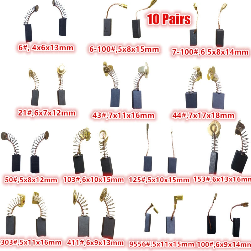 20 /10 Pieces Super Graphite Brushes Carbon Brushes For Electric Motors ...