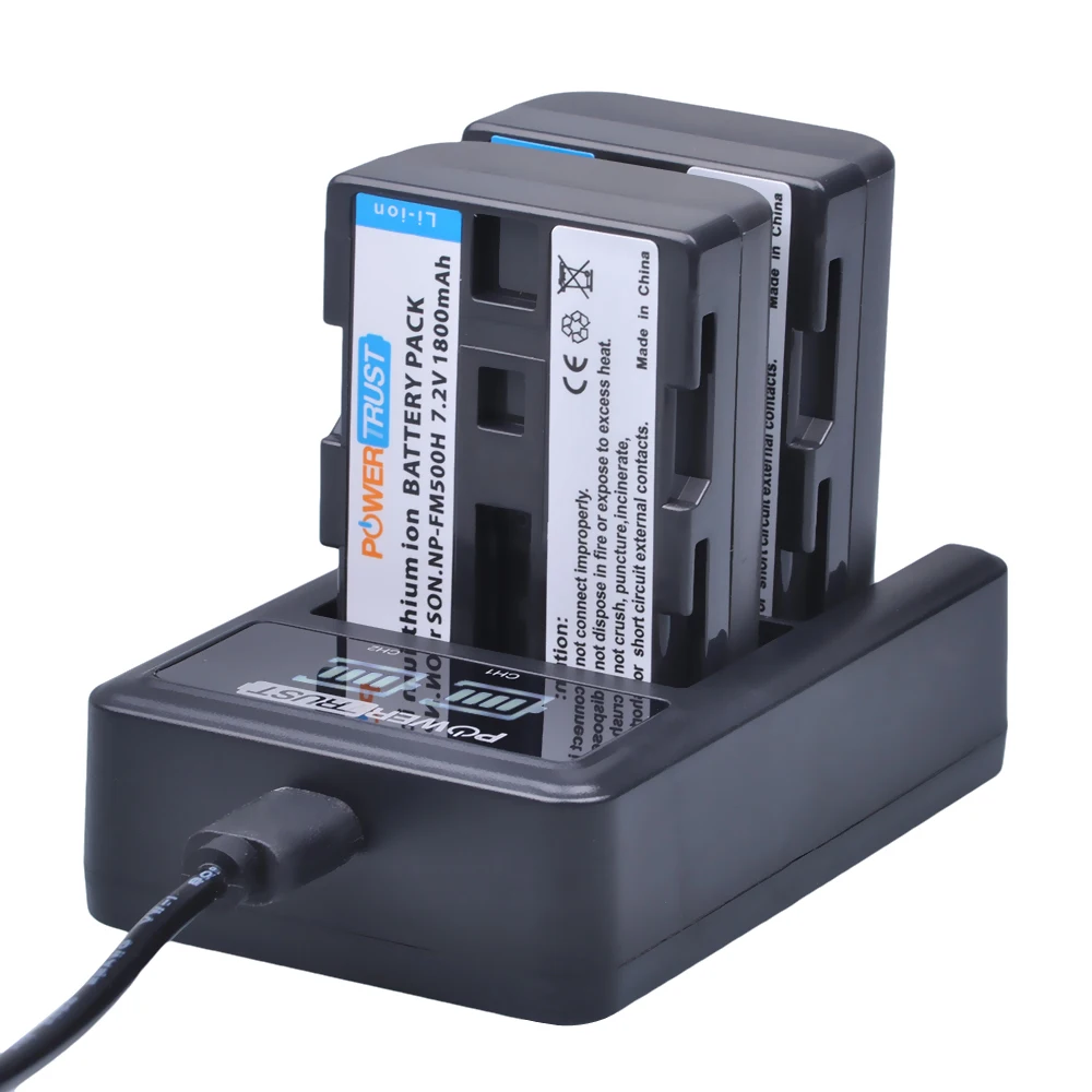 NP FM50 Batteries and Dual Charger for Sony NP FM30 NP FM51 NP QM50 NP ...