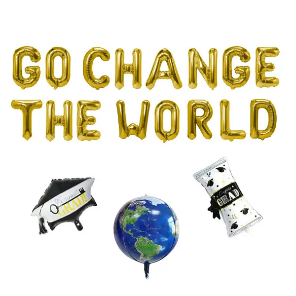 Graduation Go Change The World Banner Mylar Foil Balloons 2022 ...