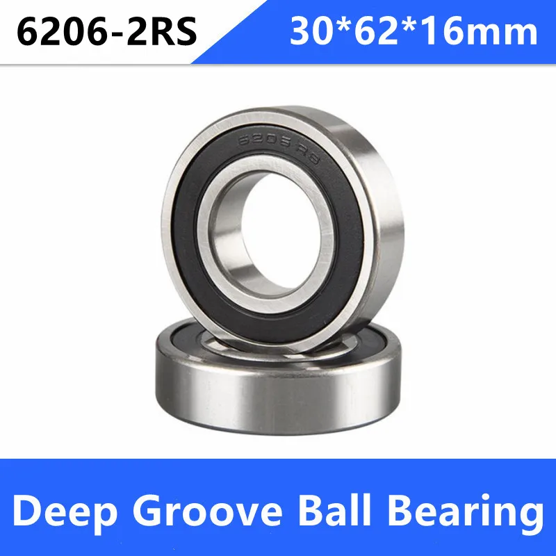 4pcs/lot 6206rs 6206-2rs 6206 2rs Double Seal Ball Bearings 30*62*16mm Deep Groove Ball Bearing ...