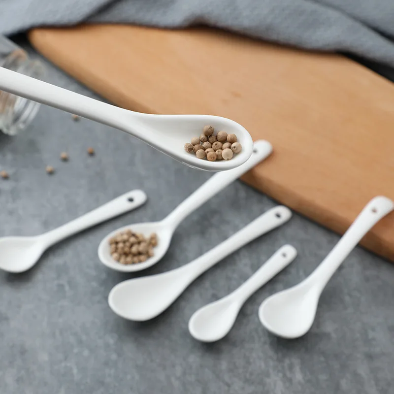 50pcs-8cm-10cm-12cm-13cm-Porcelain-Mini-Spoon-Spice-Coffee-Ceramic ...