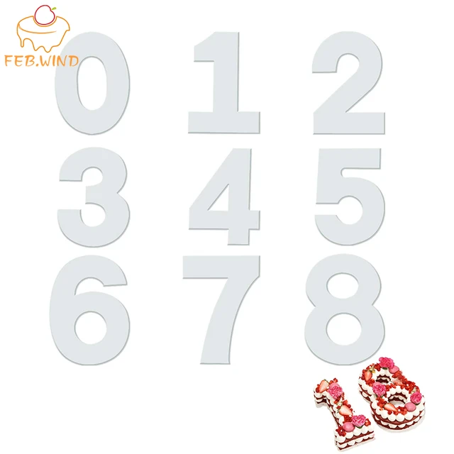 0/1/2/3/4/5/6/7/8/9 Number Cake Template/Mould Number Cake Stencils 8 ...
